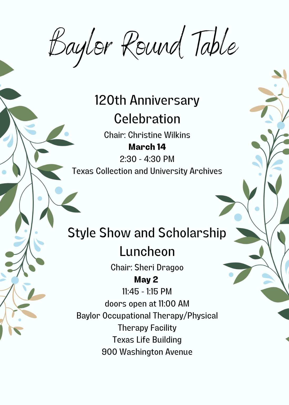 Spring 2024 Events | Baylor Round Table | Baylor University